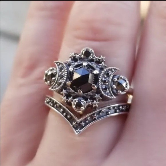 Jewelry | Gothic Cosmos Moon Engagement Ring Set | Poshmark